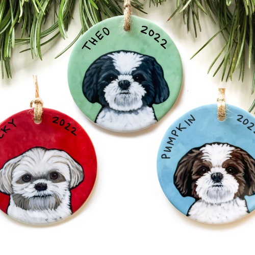 Shih Tzu Christmas Ornament Personalized Holiday Keepsake - Etsy