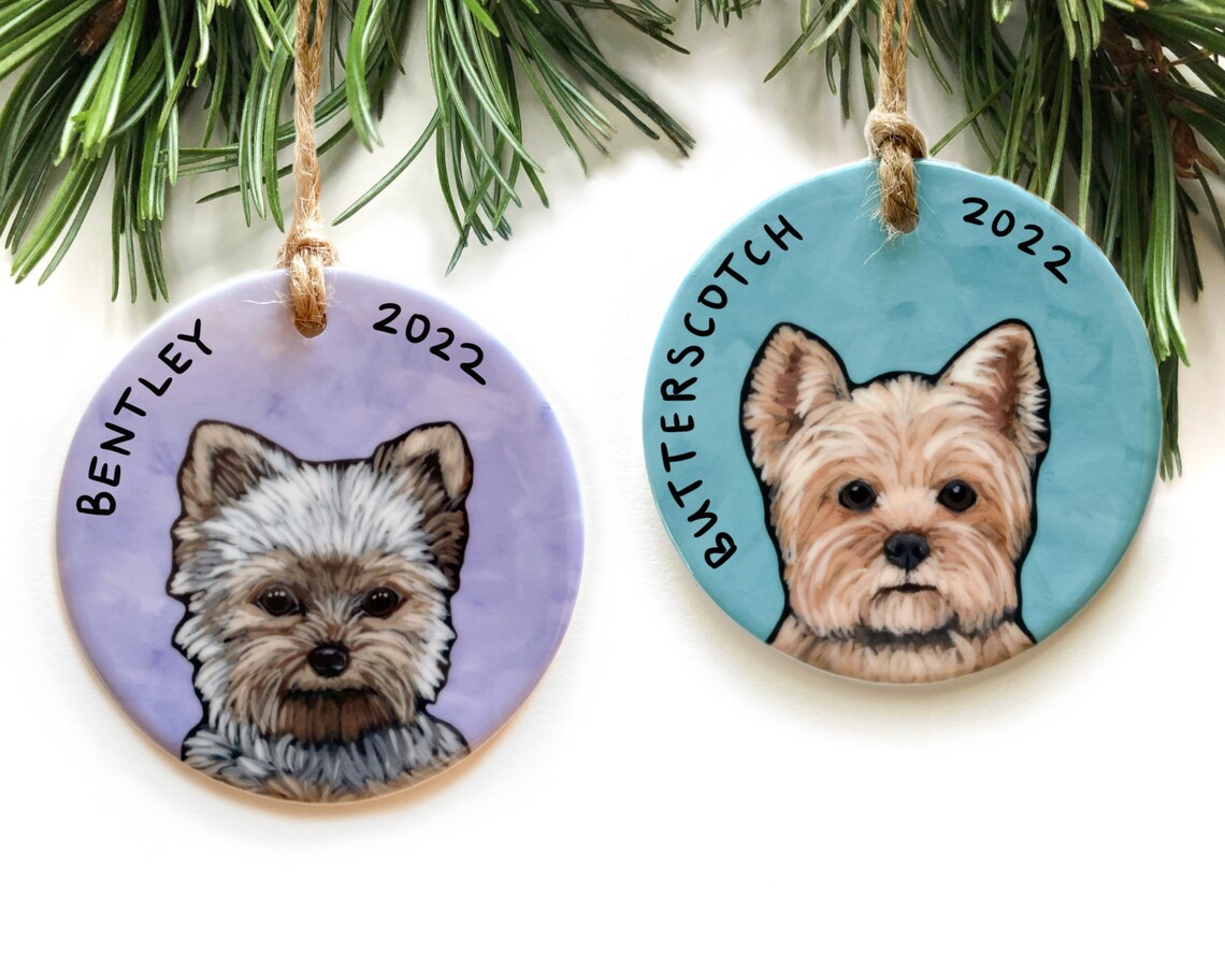 Yorkie Ornament Personalized Custom Yorkie Ornament Dog - Etsy