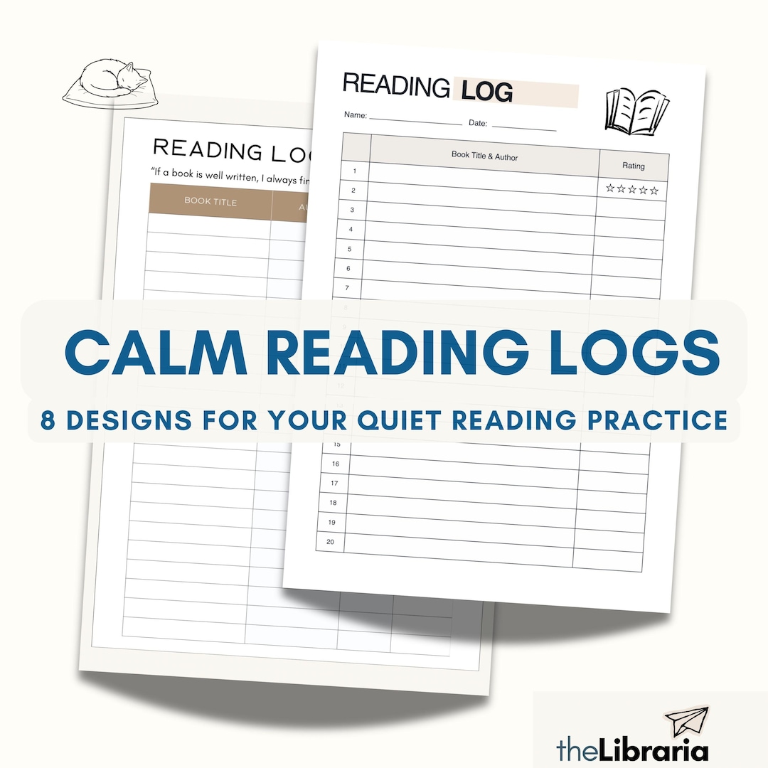 Calm ADHD Reading Log Minimalist | Slow Reading | Printable Undated ...