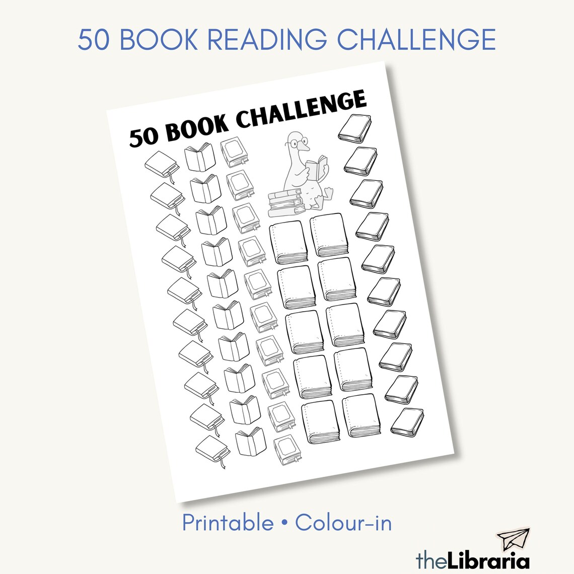 50 Book Reading Challenge Printable | Fun Book Tracker for Kids ...