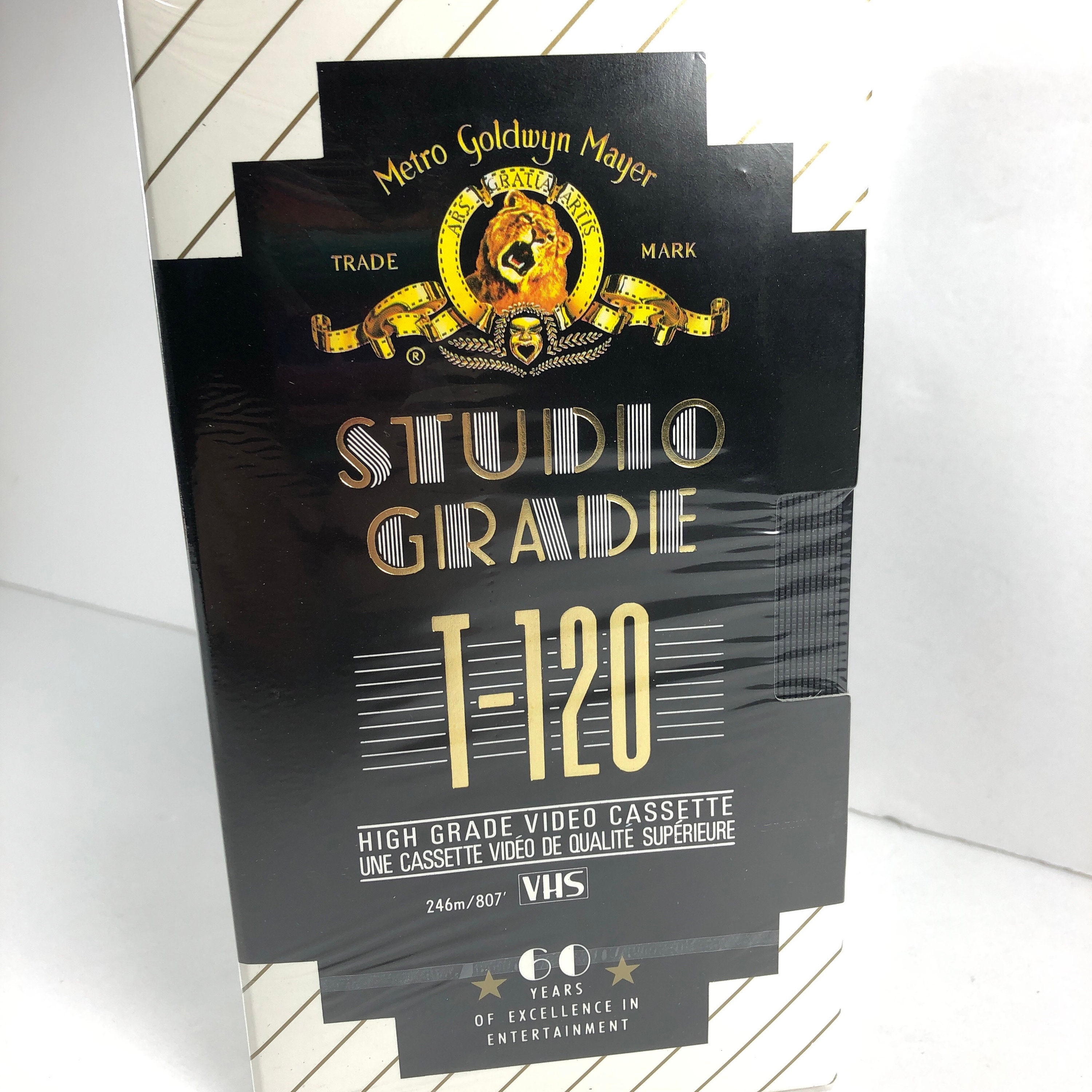 Vintage NEW 5 Pack Sealed MGM Studio Grade T-120 Video Blank VHS Tapes ...