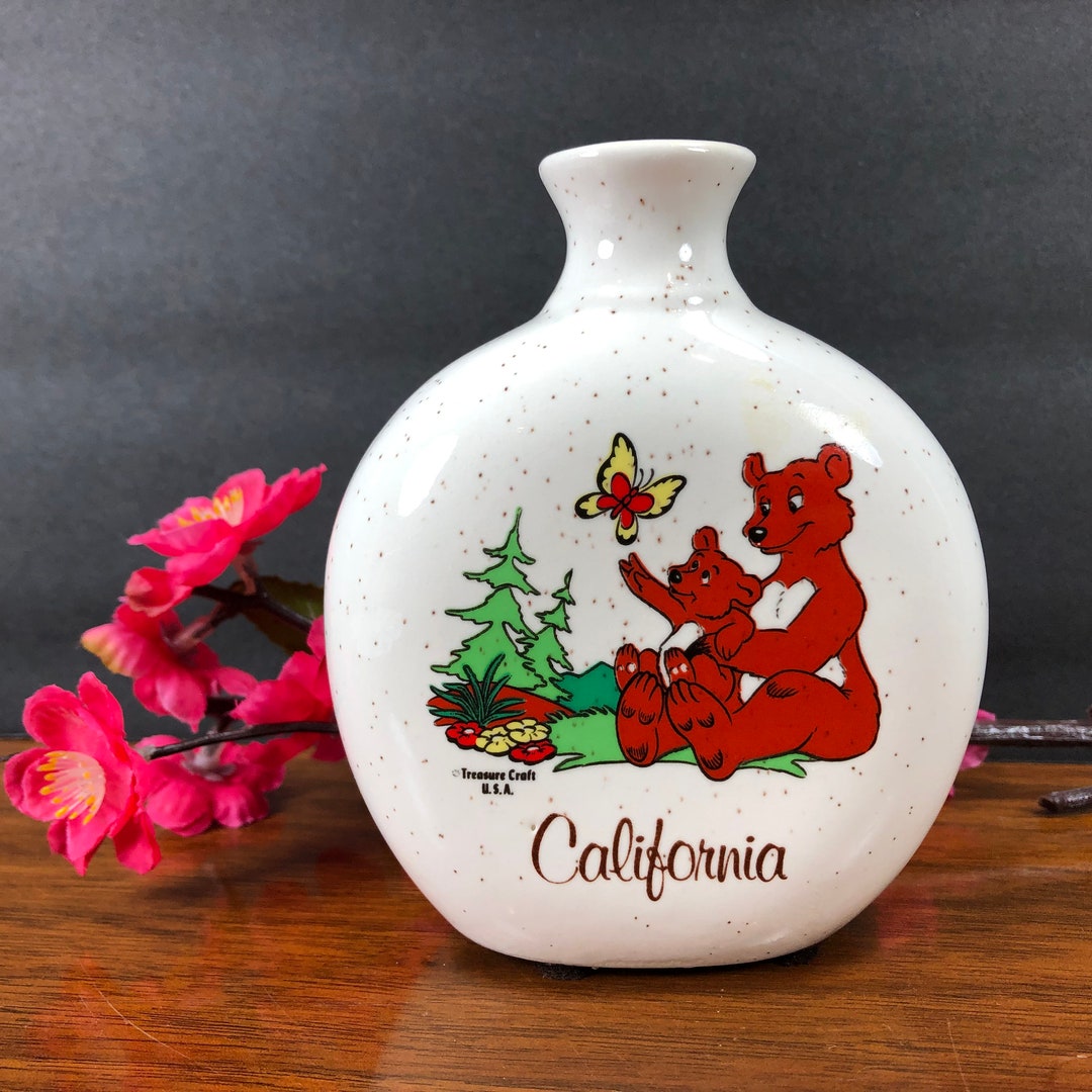 Vintage Treasure Craft California Bear Buttery Bud Vase Pottery - Etsy