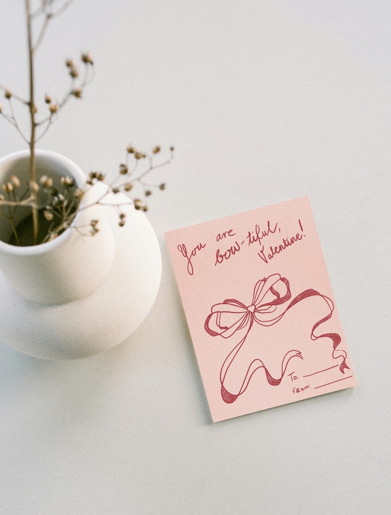 Printable Coquette Valentine’s Day Cards - Coquette Bows and Fruit Puns ...