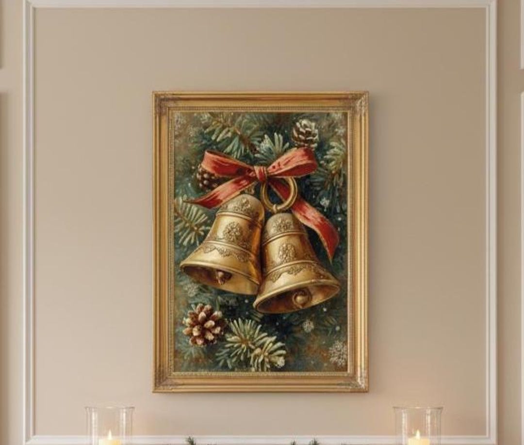 Vintage Christmas Bells Print | Holiday Wall Decor (digital Download ...