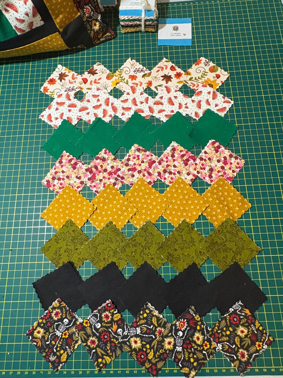 Dark Floral Cotton Fabric Squares, Cottage Goth Quilting Charm Packs 2. ...