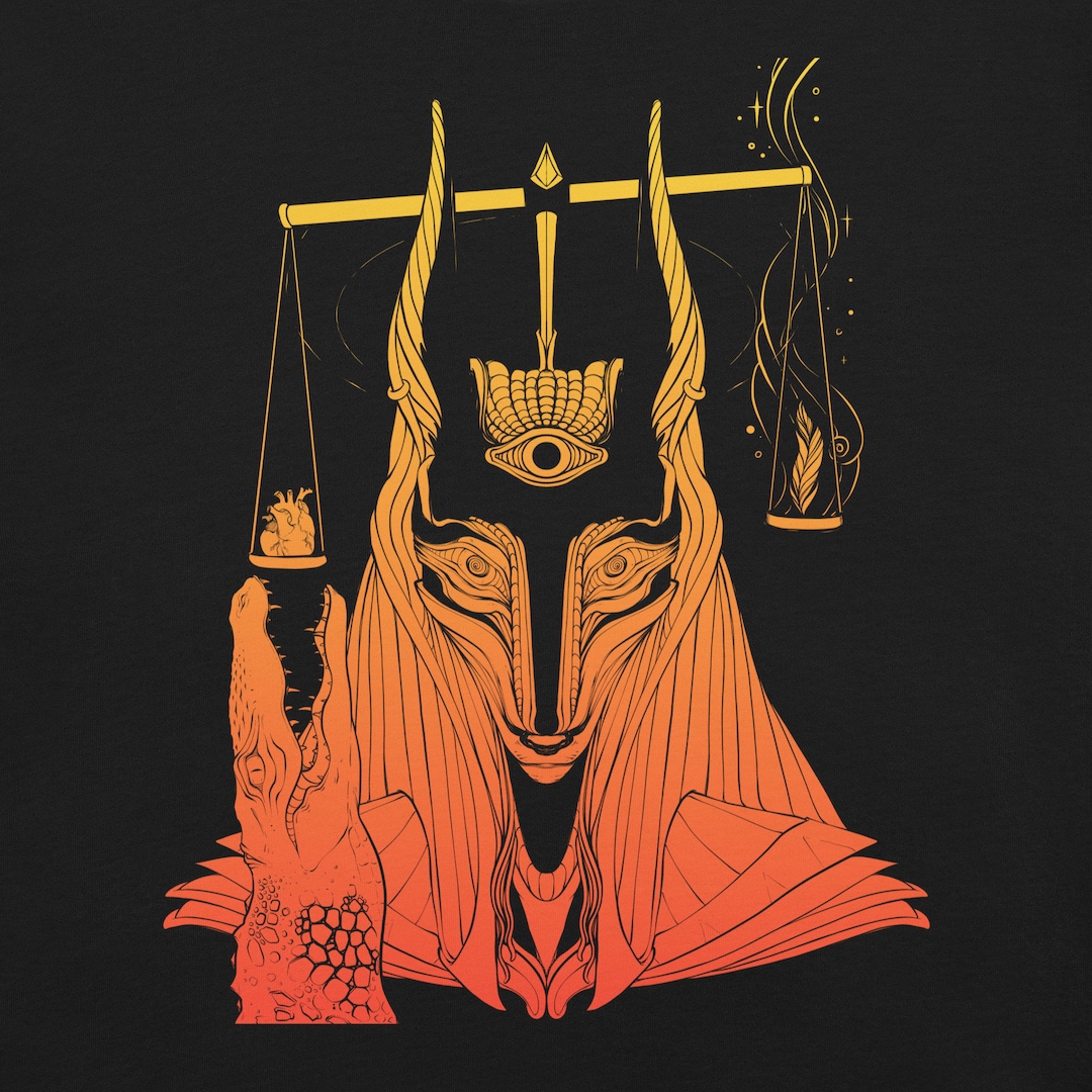Anubis Egyptian God T-shirt, Ancient Egyptian Diety Graphic Tee, Goth ...
