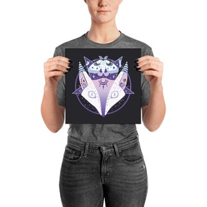 Creepy Cute Moth Fox and Pentagram Pastel Goth Wall Art Print Poster ...