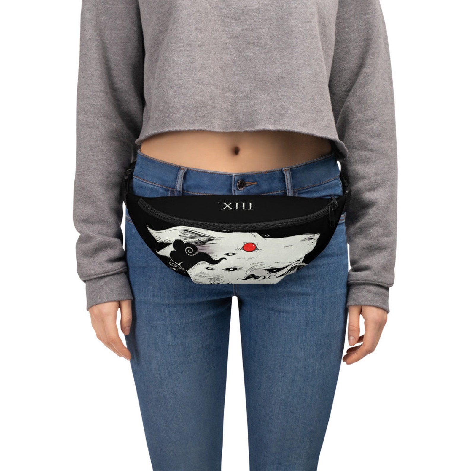 Goth Wolf Fanny Pack Death Tarot Card Hip Purse Grunge Waist | Etsy