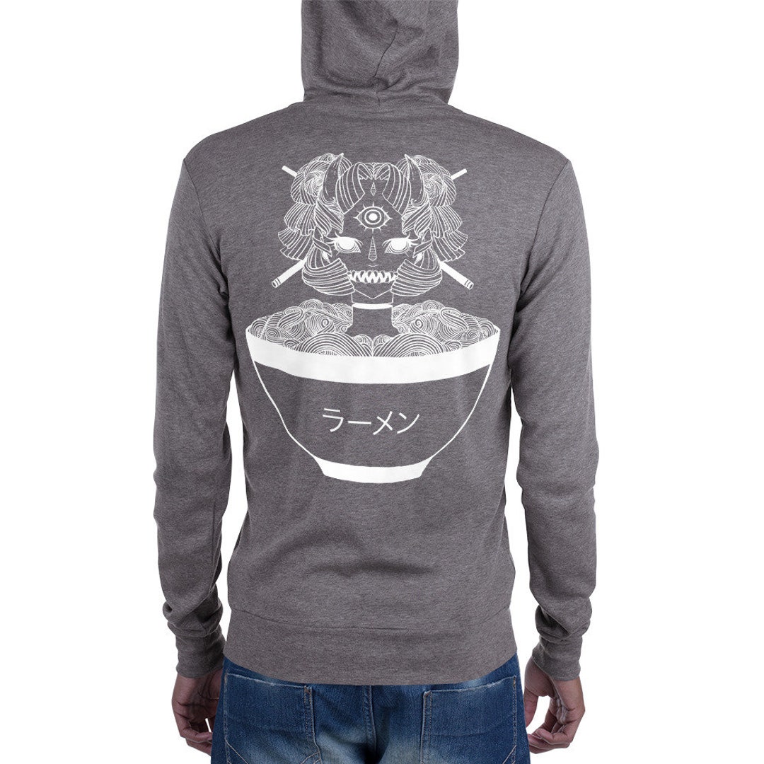 Anime Monster Girl Ramen Noodles Harajuku Hoodie, Zip up Unisex Jacket ...