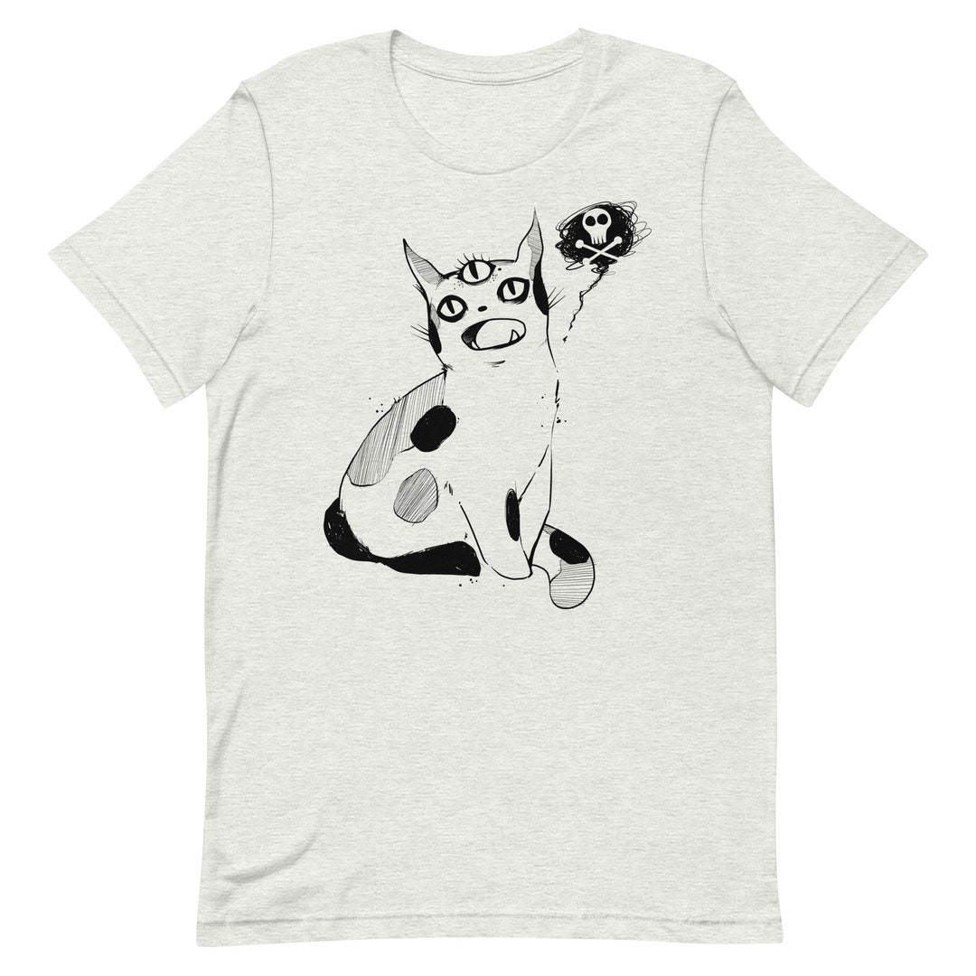 Strange Cat Shirt, Goth Clothing, Graphic Tee, Unisex Grunge Tshirt ...