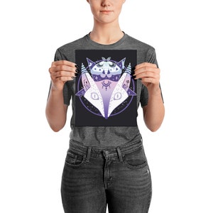 Creepy Cute Moth Fox and Pentagram Pastel Goth Wall Art Print Poster ...