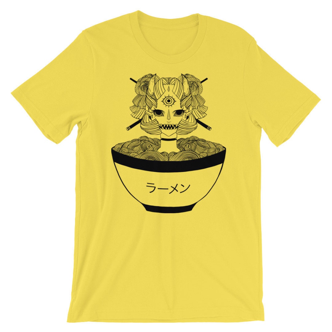 Ramen Noodle Monster Girl T Shirt, Creepy Manga Anime Art Clothing ...