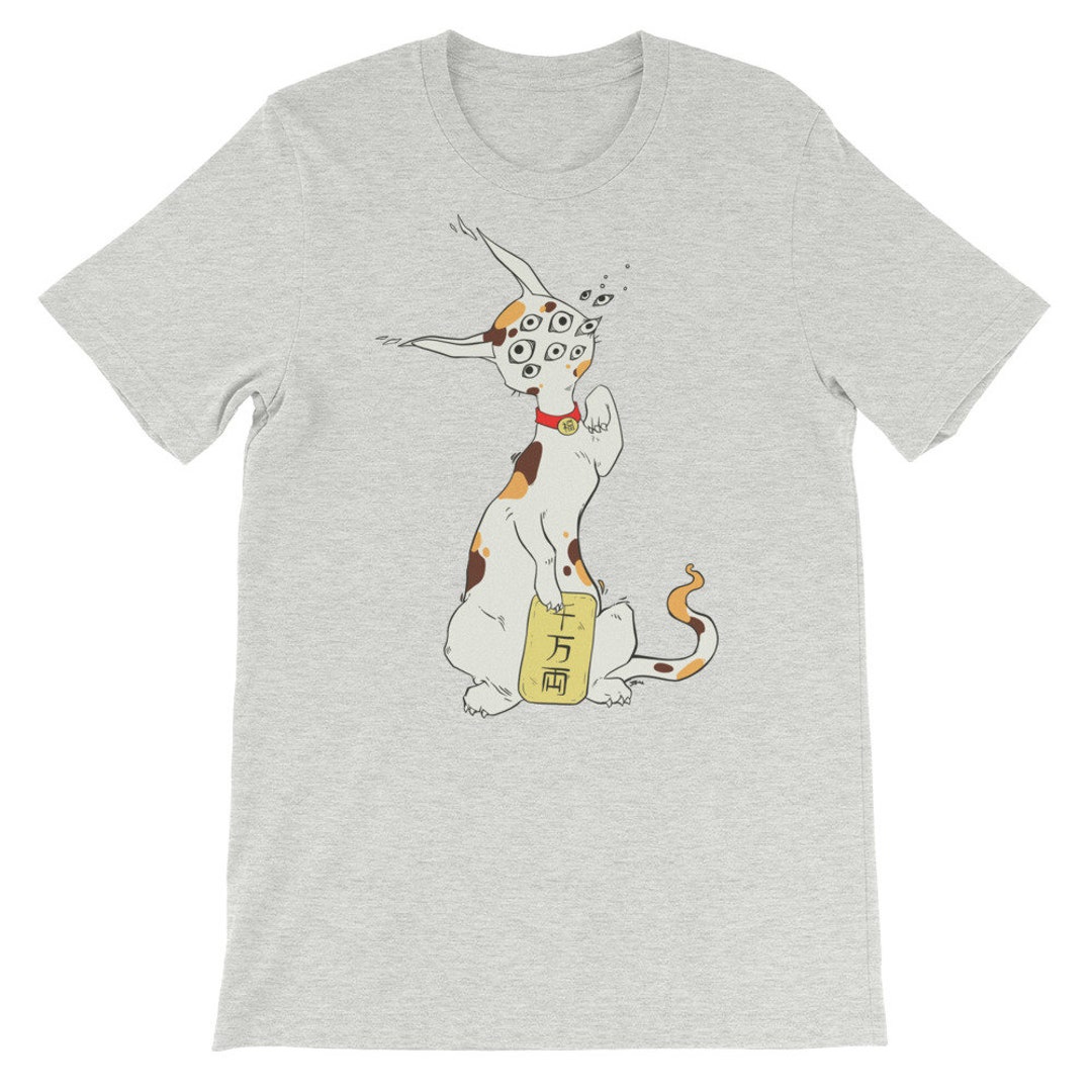 Strange Maneki Neko Unisex T-shirt, Japanese Calico Cat Graphic Tee ...