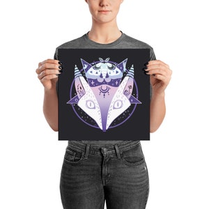 Creepy Cute Moth Fox and Pentagram Pastel Goth Wall Art Print Poster ...