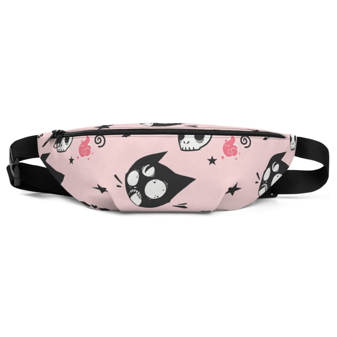 Cute Kawaii Black Cat Fanny Pack Pastel Goth Hip Purse - Etsy