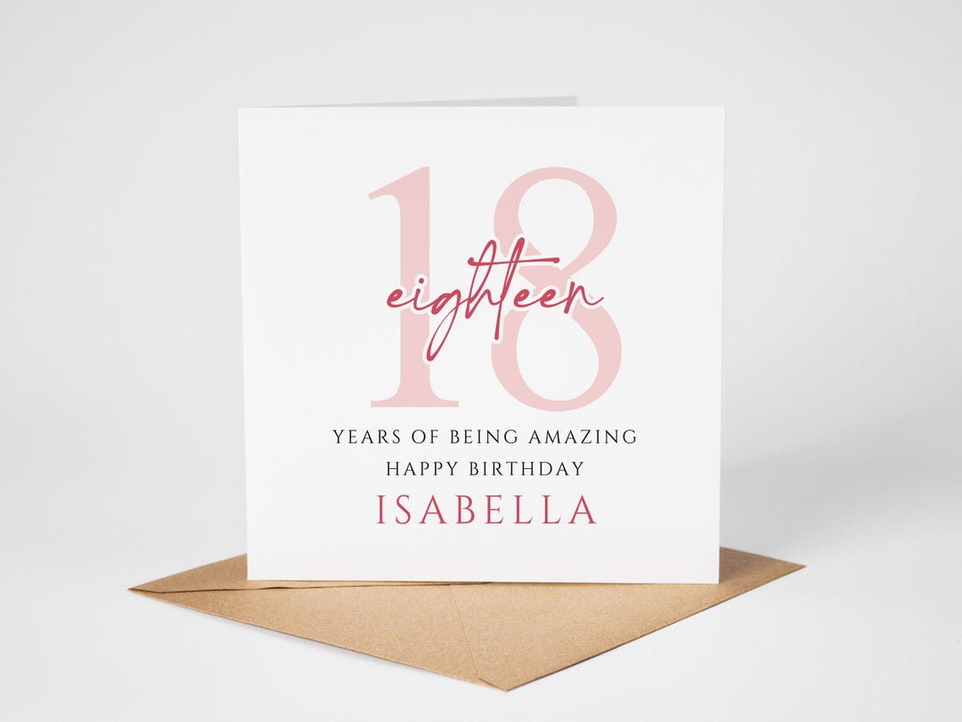 18th Birthday Card, 18 Years of Being Amazing Card, Birthday Card for ...