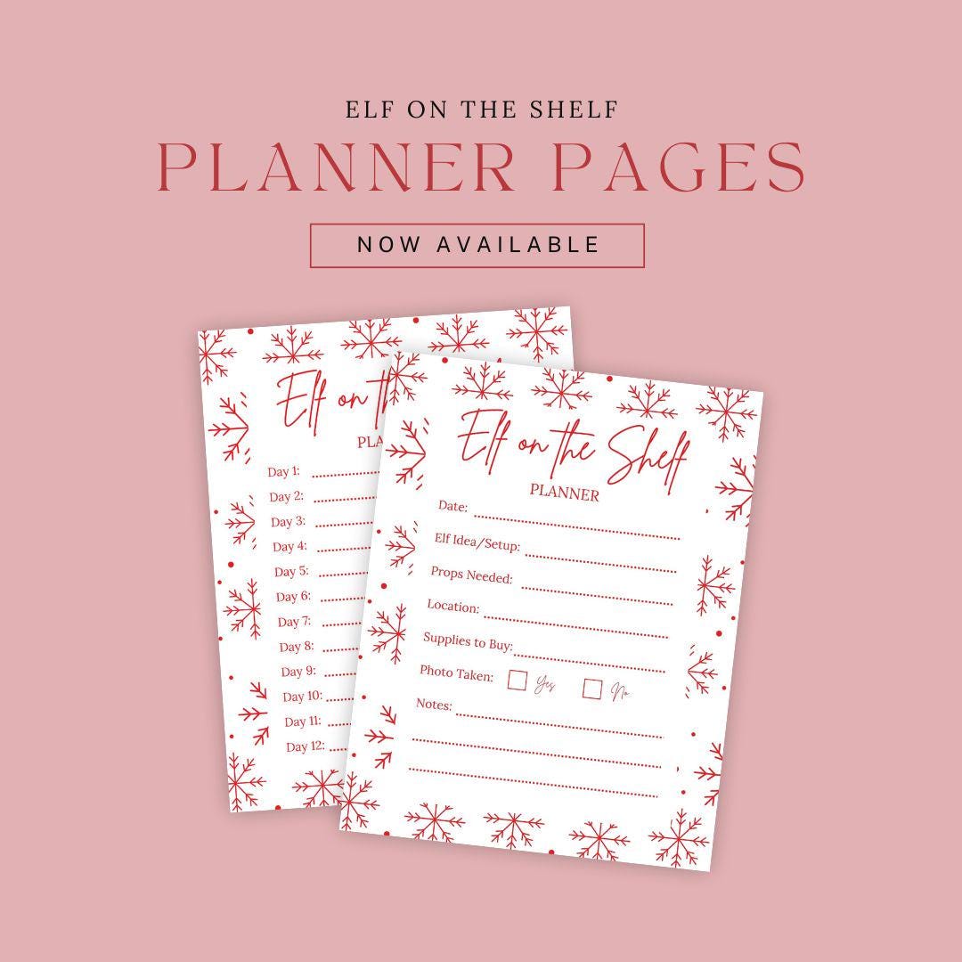 Elf on the Shelf Planner | 24 Day Elf Ideas Printable | Elf Daily ...