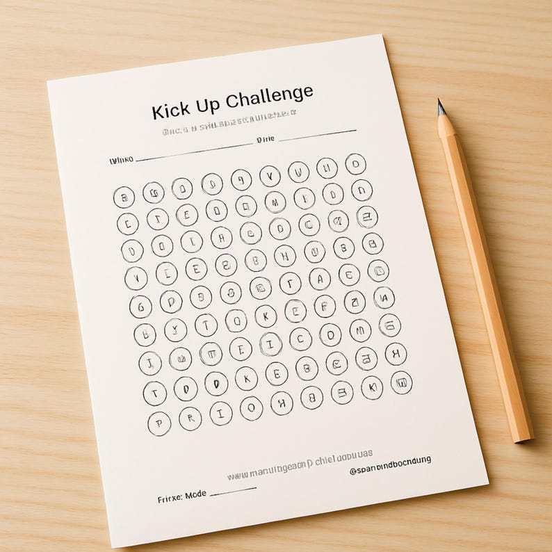 Kick up Challenge Printable Football Skills Tracker for Kids Fun ...