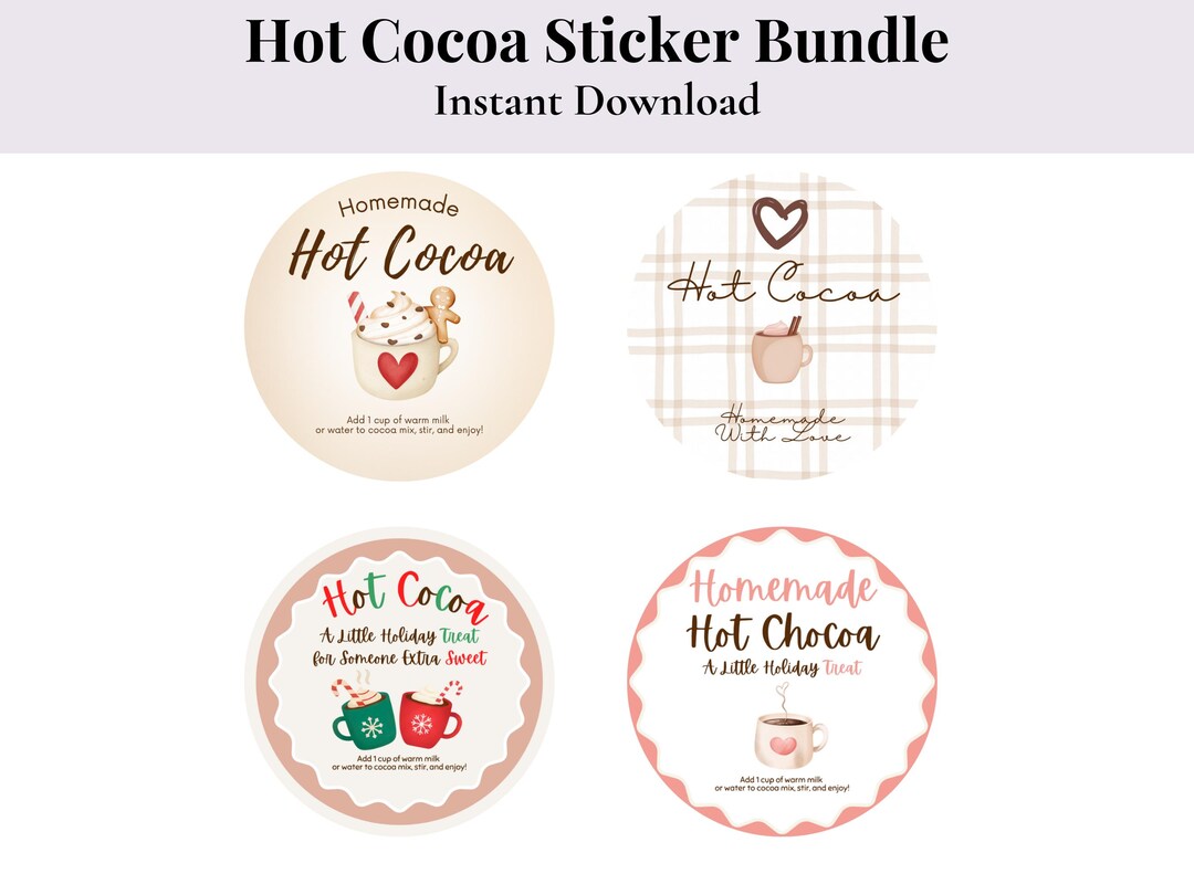 Hot Cocoa Sticker Bundle | Printable | Digital Download - Etsy