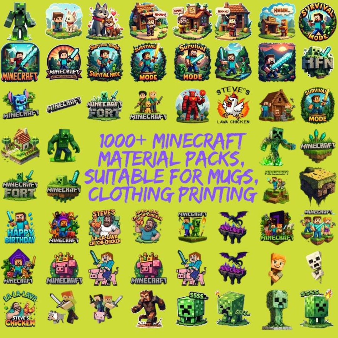 Minecraft Digital Mega Pack | 1000+ Pixel Characters, Items & Fonts ...