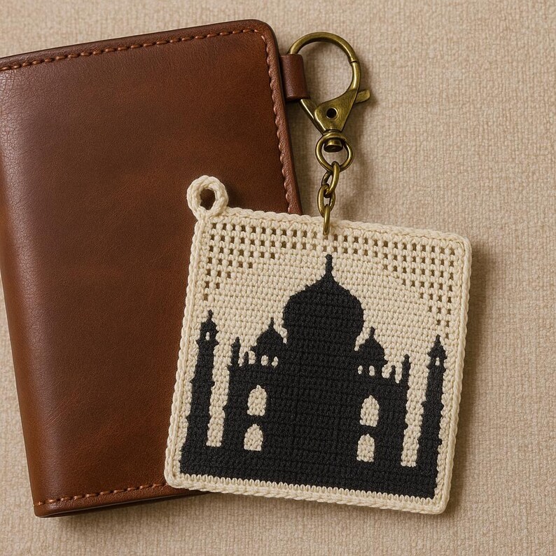 Taj Mahal Crochet Silhouette Wall Art | Unique Crochet Home Decor | Taj ...