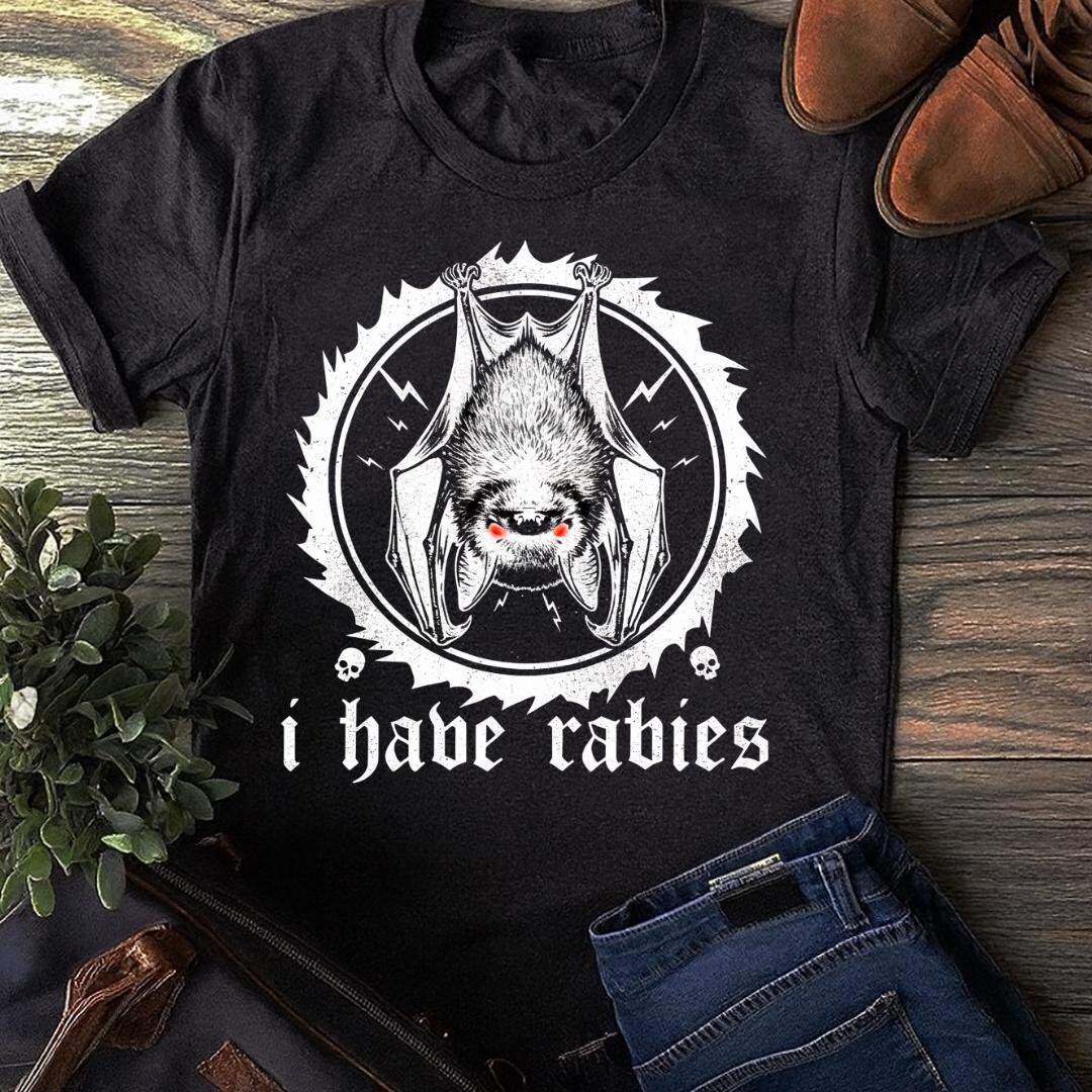 Vintage I Have Rabies Bat Funny Meme Quotes T-shirt - Etsy