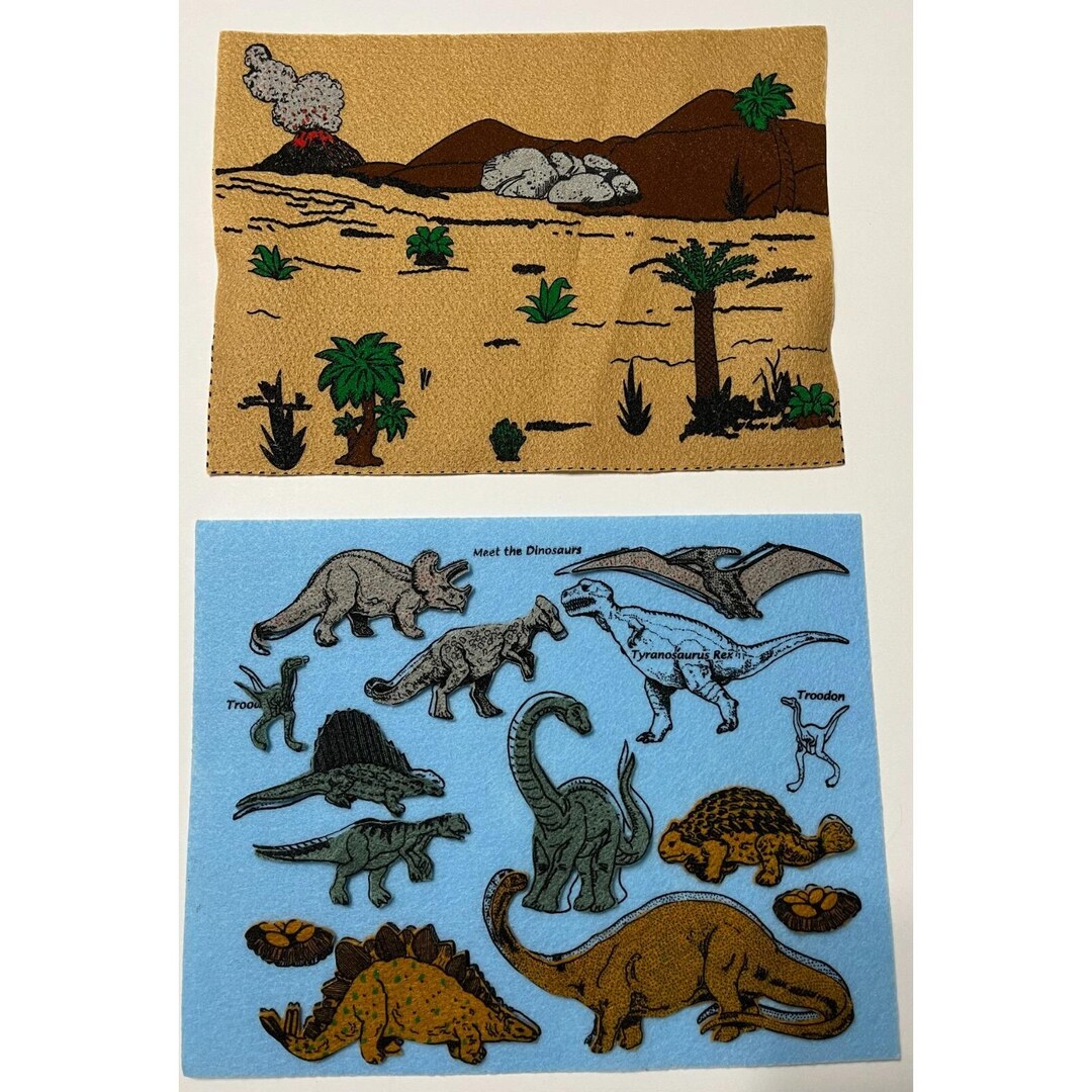 Vintage Dinosaur Play Set - Felt Mats With Dinosaurs - Etsy
