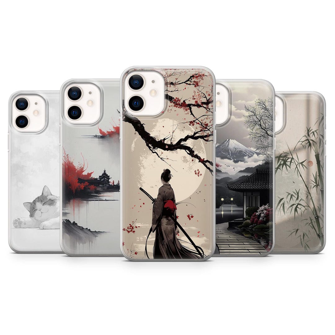 Japanese Samurai Phone Case Cute Art Cover for iPhone 17, 17air, 16pro ...