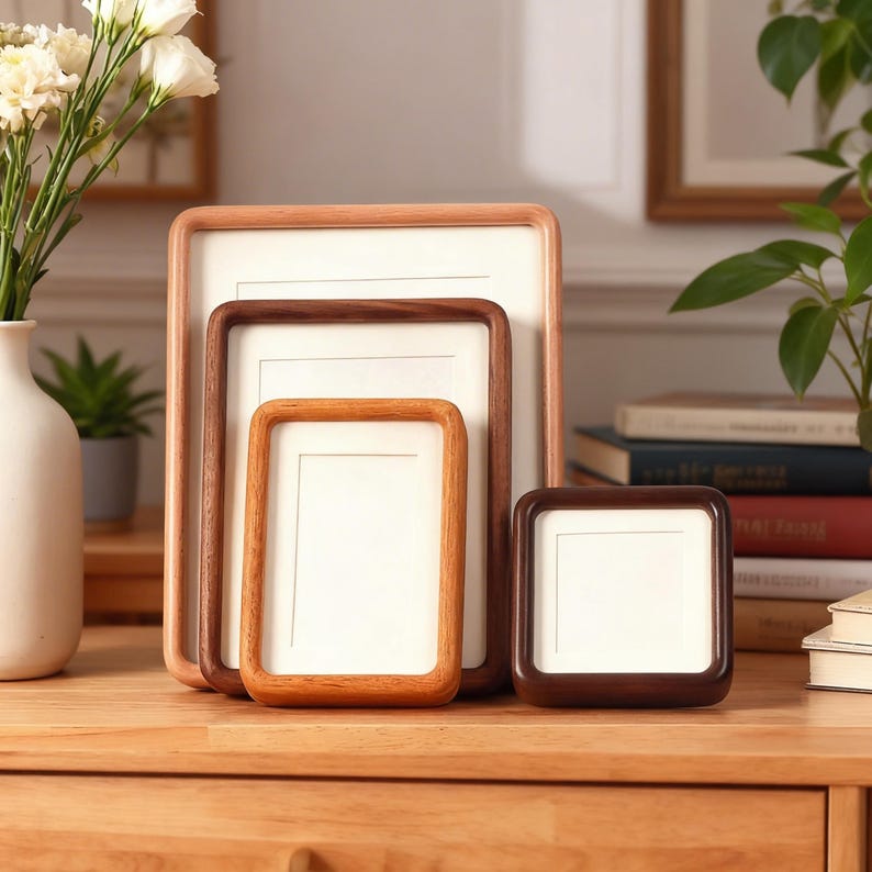 Rounded Corner Solid Wood Photo Frame, Design for Tabletop Display - Etsy