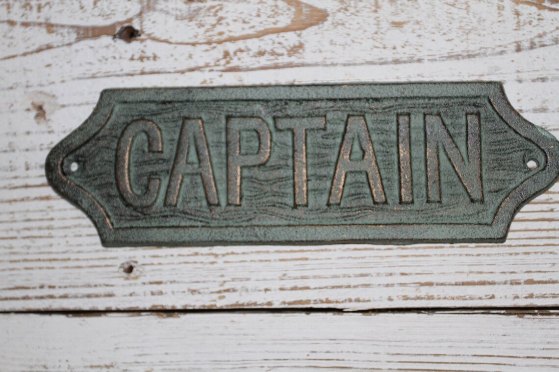 Captain Plaque Captains Quarters Door Plaque Cast Iron Free | Etsy