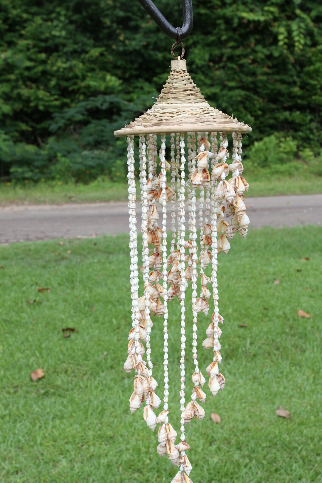 Back in Stock Beach Hat Chula Shell Wind Chime, Tiki Hut Decor, Free ...