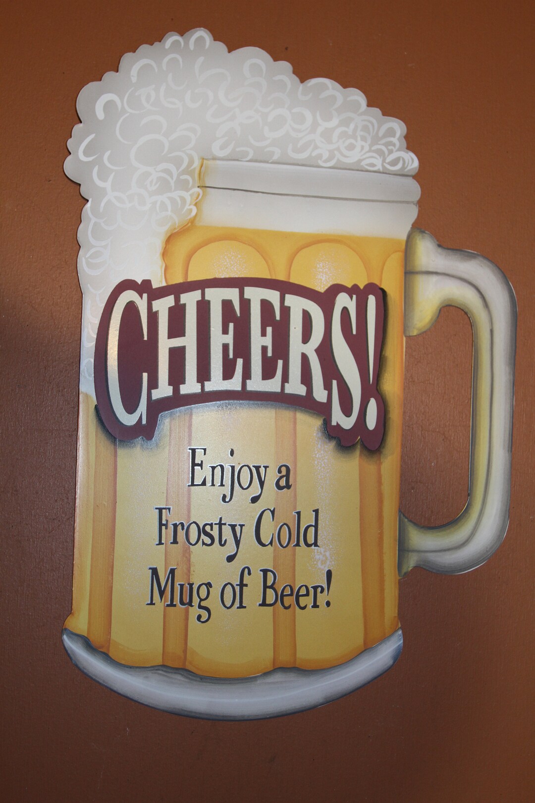 Metal Cheers Beer Sign, Mancave Wall Decor, Free Shipping - Etsy