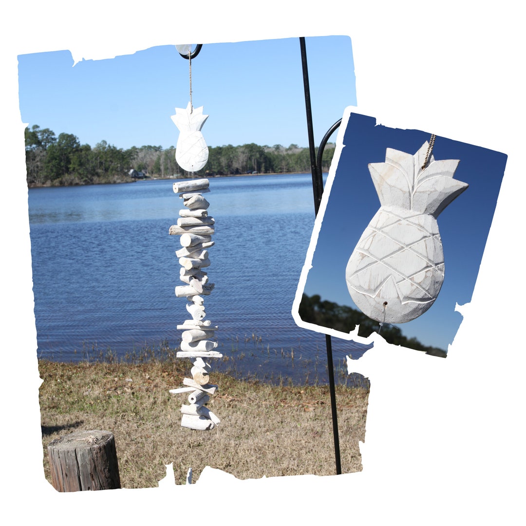 PINEAPPLE Dangler / Garland / White Washed Driftwood / Mothers Day Gift ...