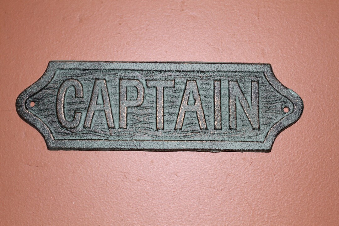 Captain Plaque, Captains Quarters Door Plaque, Cast Iron, Free Ship Bl ...