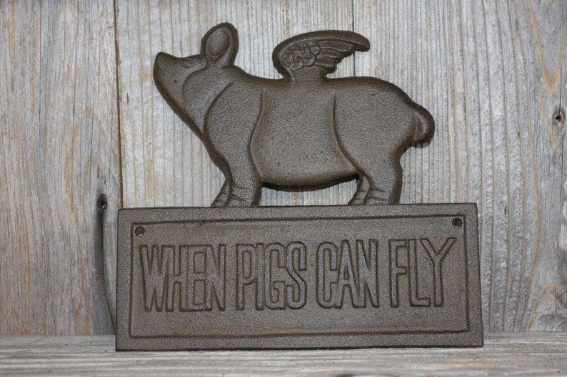 When Pigs Can Fly Wall Plaque Pig Decor Sassy Sign Cast - Etsy