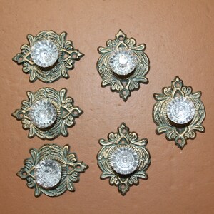 DRAWER PULLS / Antique Reproduction Cut Glass Vanity Knobs / Craft ...