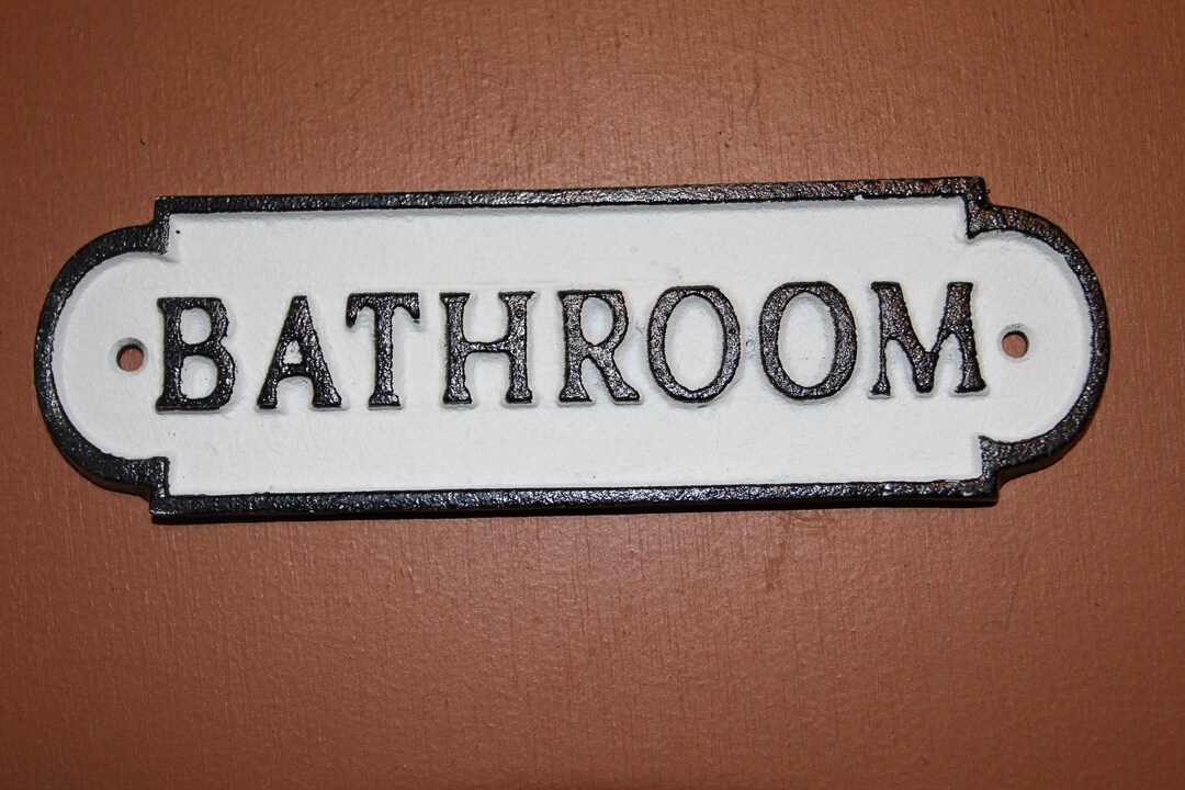 Back in Stock Cast Iron Bathroom Plaques Home Door Signs Wall Plaques ...
