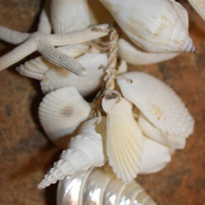 Seashell Mobile Hand Crafted All White Starfish Beach Coastal Home ...