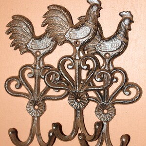 CHICKEN, Large, Double Wall Hook, Country Decor, Farm Decor, Home Decor ...