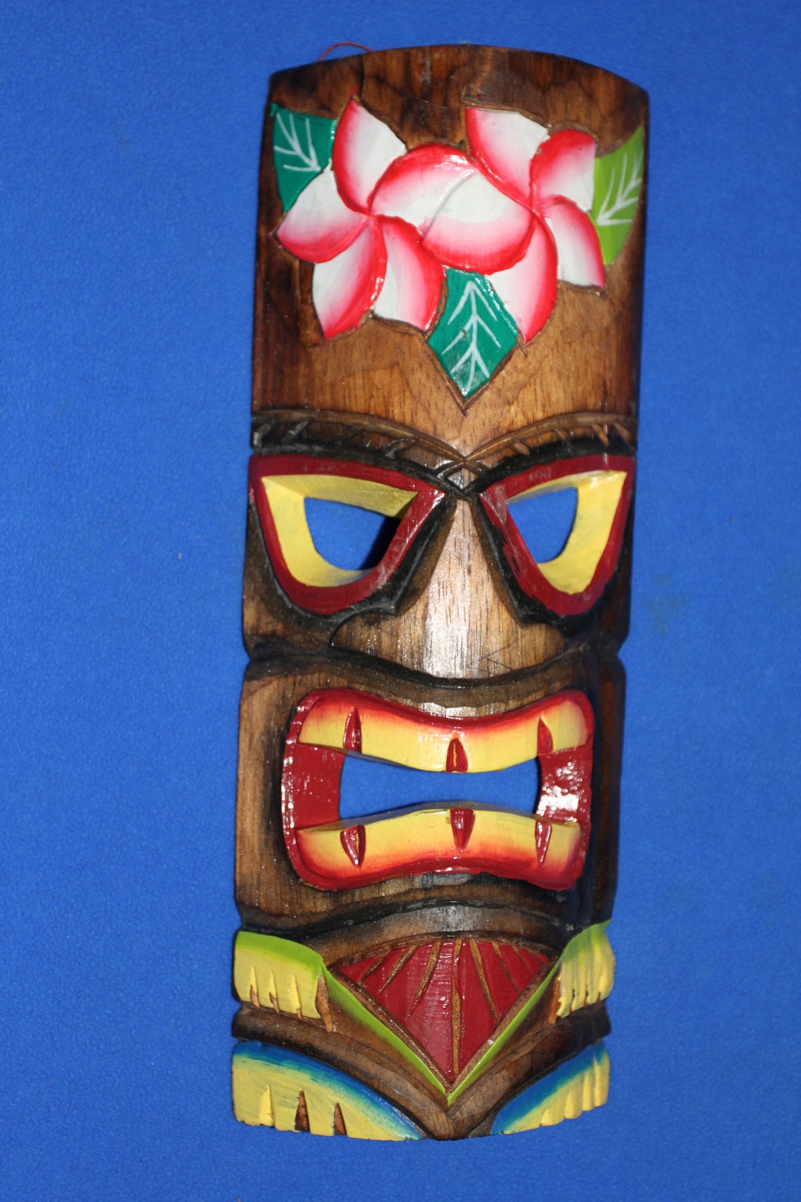 Colorful Carved Wood Tiki Mask Free Ship Tiki-1 - Etsy