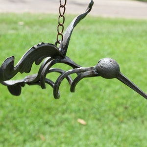 Spring Time Decor Raw Cast Iron Rustic Hummingbird Mobile, Gift for Mom ...