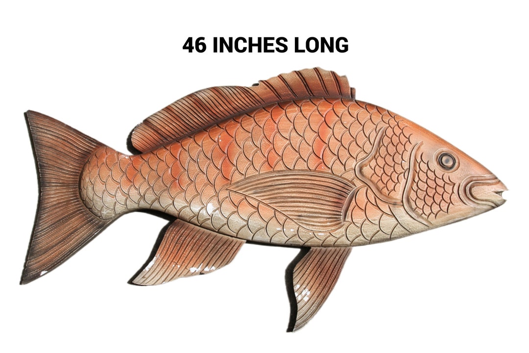 RED Snapper,monster 46 X 25 Heavy Wood Carved Fish,seafood Restaurant ...