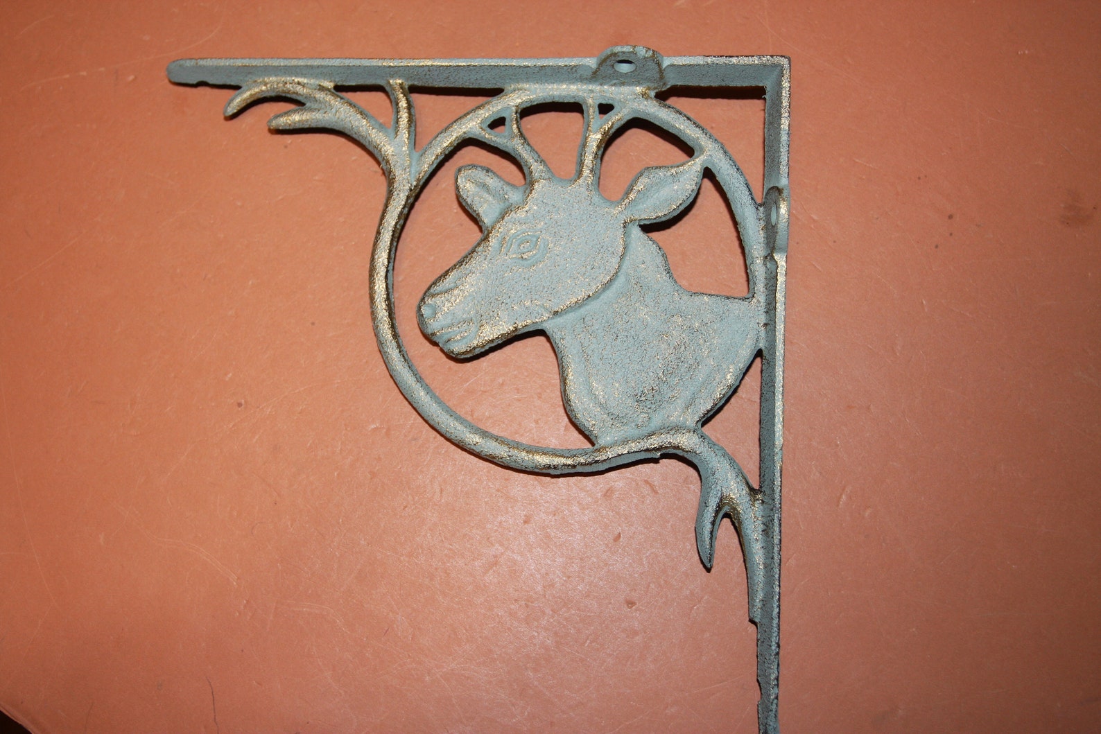 Antique-look Deer Head Shelf Brackets Free Ship Bronze-look | Etsy