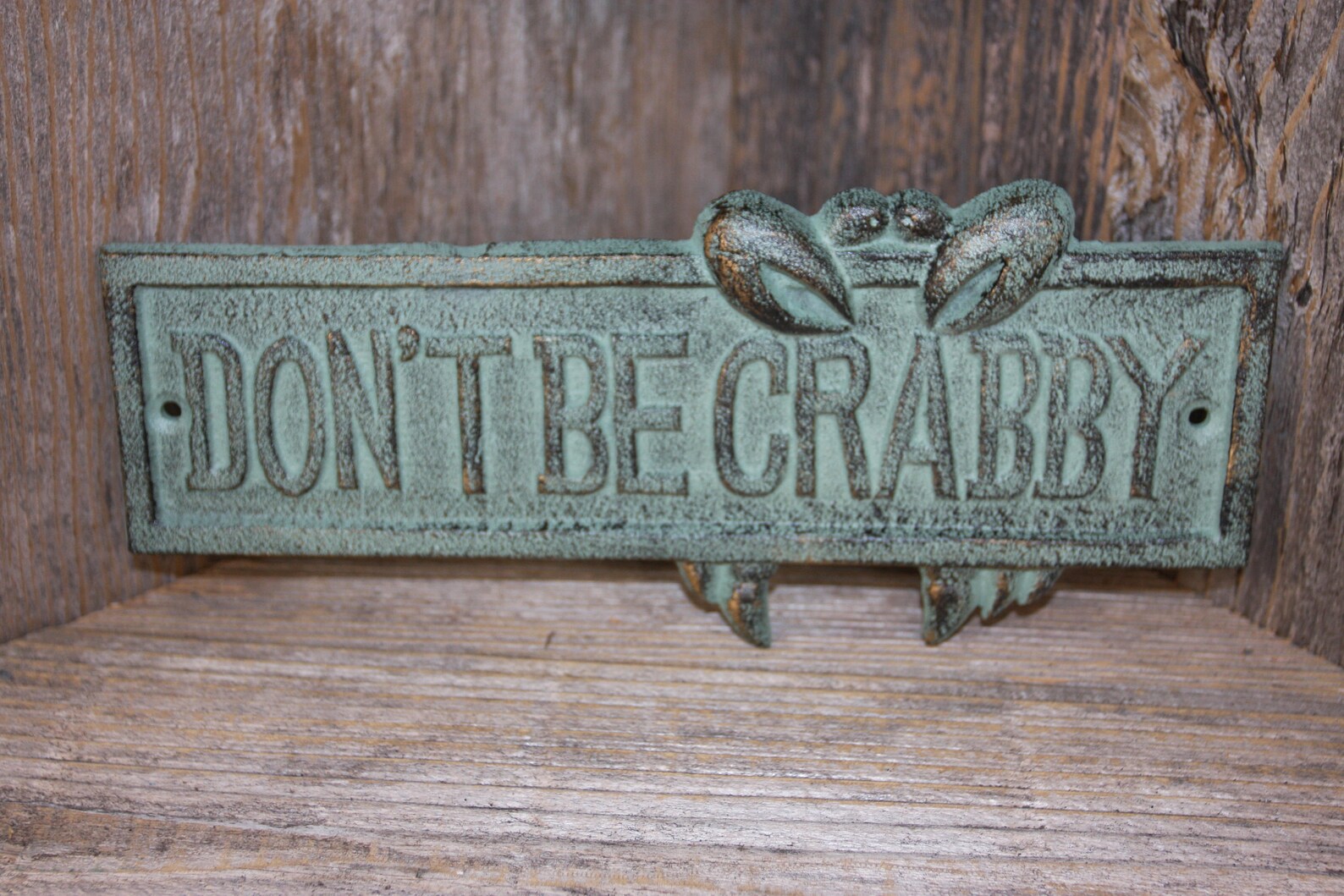 Vintage-bronze-look Don't Be Crabby Wall Plaque Old - Etsy