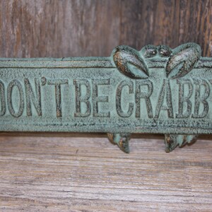 Vintage-bronze-look Don't Be Crabby Wall Plaque Old - Etsy