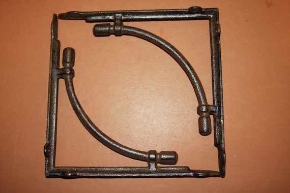 Curved Pipe Design DIY Shelf Brackets Cast Iron Ships Free - Etsy