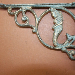Bronze-look Mermaid Shelf Brackets Corbels Cast Iron, 9 Inch, Free Ship ...