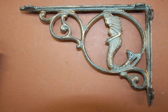 Bronze-look Mermaid Shelf Brackets Corbels Cast Iron 9 Inch - Etsy