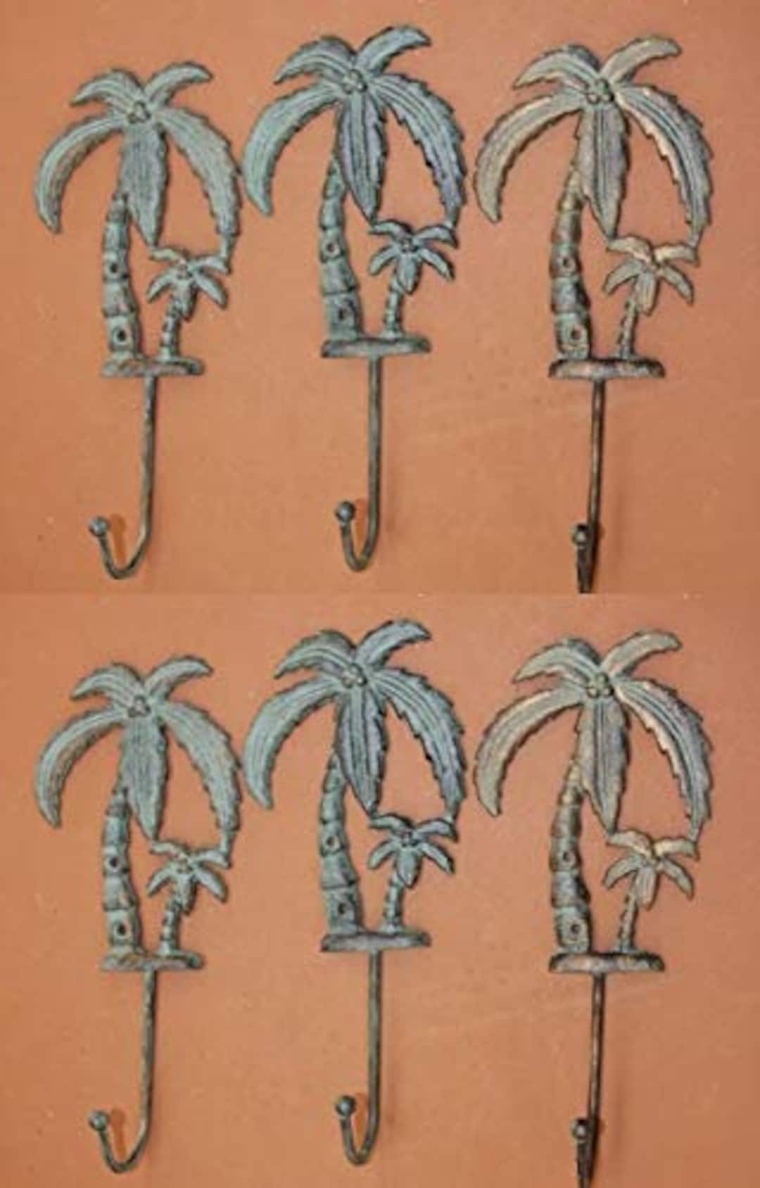 Palm Tree Hooks, Bronze Look Cast Iron Decorative and Useful Wall Hooks ...