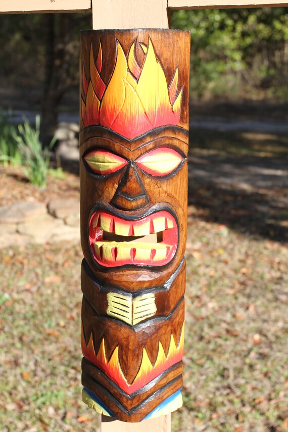 Large 20 Fire Tiki Mask Wall Decor Tiki Bar Free Ship | Etsy